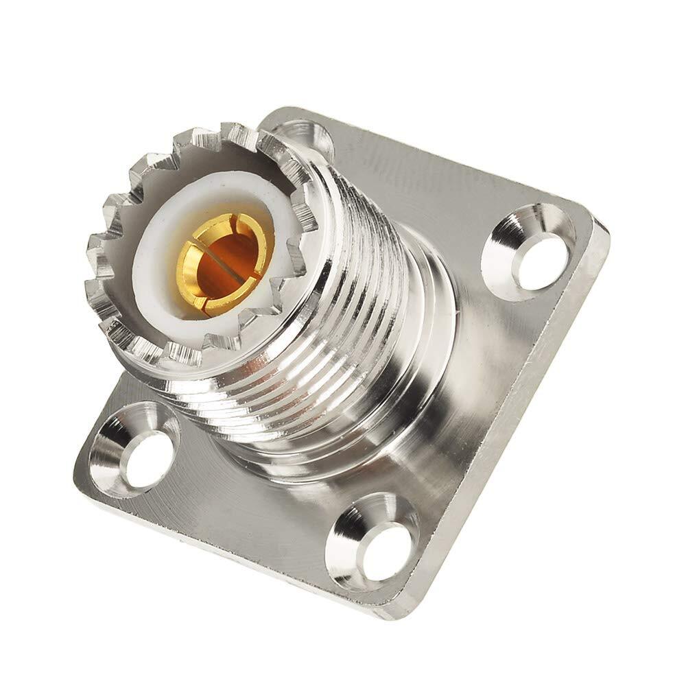 2Pcs SO 239 Connectors SO239 UHF Female RF Coax Connector 4 Hole Flange ...