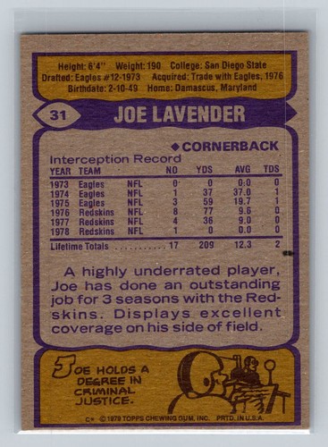 1979 Topps - #31 Joe Lavender for sale online | eBay