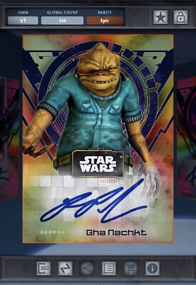 GHA NACHKT-EPIC ORANGE BASE-SIGNATURE SERIES 2022-TOPPS STAR WARS CARD ...