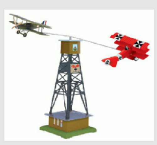 RARE LIONEL 6-14101 O Gauge Red Baron Pylon SET. NEW UNOPENED BOX-MINT ...