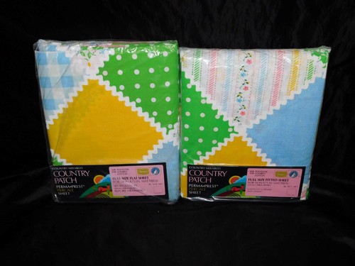 Vintage Country Patch Mixables NEW Full Double Sheet Set Cottage Pink ...