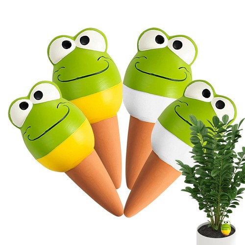 4pcs Cute Frog Watering Sticks Water Liquid House Plant Feeder Drip ...