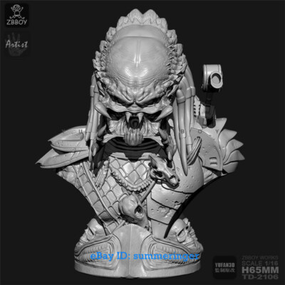 65mm Predator Bust Unpainted Resin Figure Model Kits Unassembled Garage ...