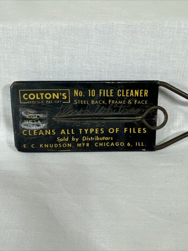 Vintage Colton's No. 10 File Card/Cleaner with Steel Back, Frame, Face ...