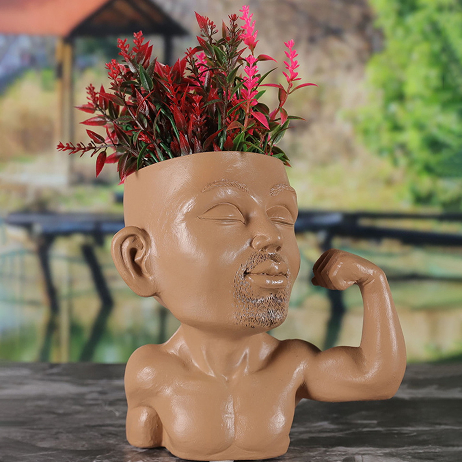 Face Flower Planter Muscle Men Cultivate Plant Home Desktop Vegetable ...