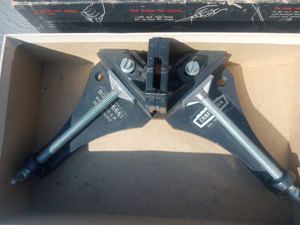 VINTAGE Craftsman 45° Corner Clamp and Miter Vise Original Box Sears 9 ...