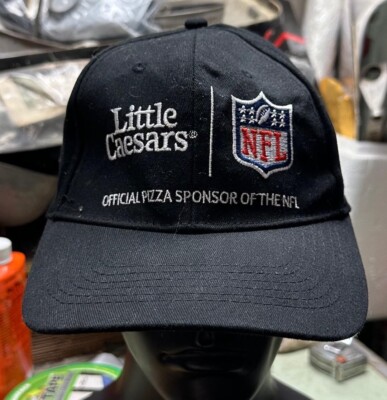 Official Little Caesars Pizza NFL Logo Sponsor Black Baseball Hat Cap ...