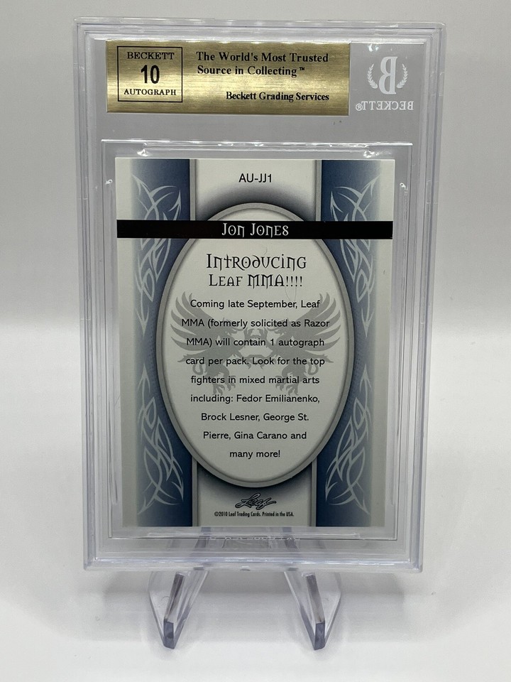 JON JONES “BONES” 2010 LEAF UFC MMA Rookie RC Auto BGS 9.5 GEM Mint ...