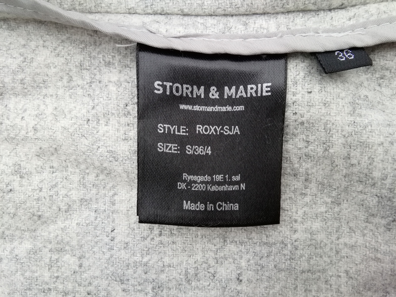 Storm & Marie Woll Filz Mantel Kurzmantel Jacke Wolljacke hell grau S ...