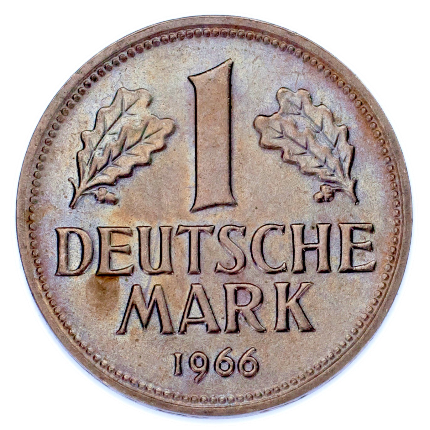 1966-F German 1 Mark Coin (BU Condition) Stuttgart Mint KM 110 | eBay