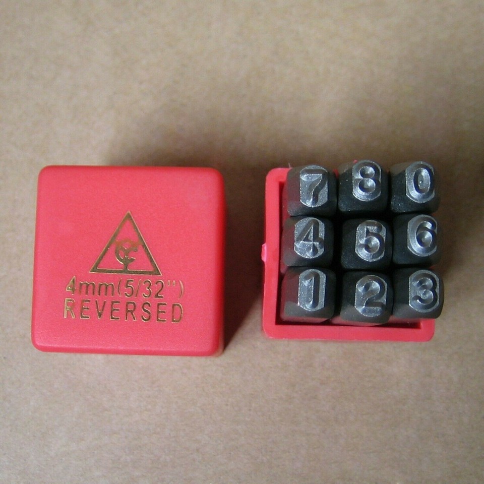 Reversed 9 Pcs Steel Number Stamps Punch Die Set Select Size | eBay