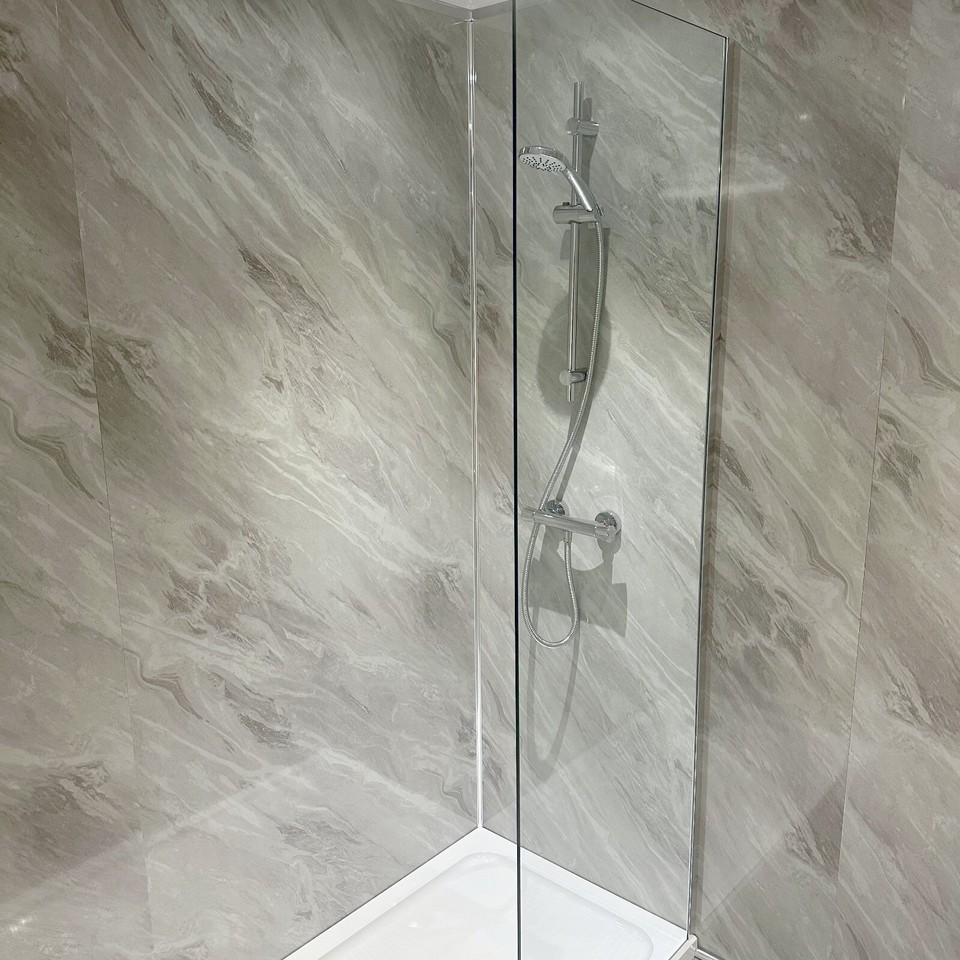 Large 1000mm Wide x 2.4m Shower Wet Wall Panels Bathroom Cladding PVC ...