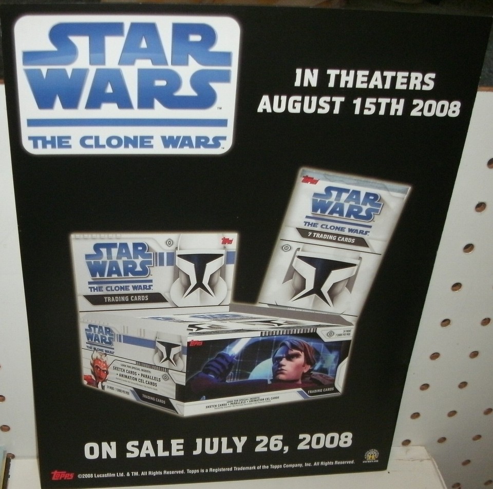 STAR WARS THE CLONE WARS TRADING CARDS - PROMOTIONAL SELL SHEET 11X17 ...