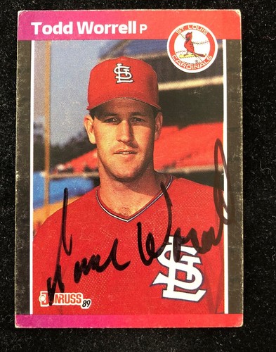 TODD WORRELL 1989 DONRUSS AUTOGRAPHED SIGNED AUTO BASEBALL CARD 82 ...