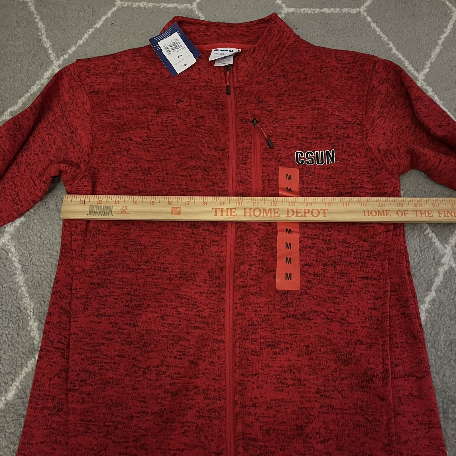 CSUN Matadors Champion Full Zip Up Sweater Jacket Mens Size 2XL XXL RED ...