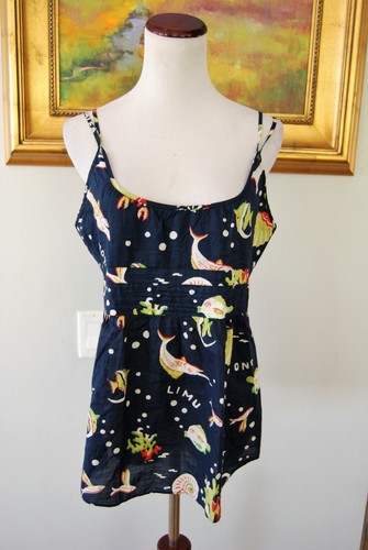 J Crew 100% Cotton Navy Blue Sea Creatures Cami Top Size 6 | eBay