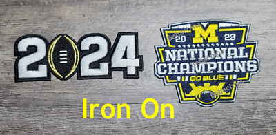 Michigan National Championship Patch 2023 + 2024 Football Jersey Patch ...