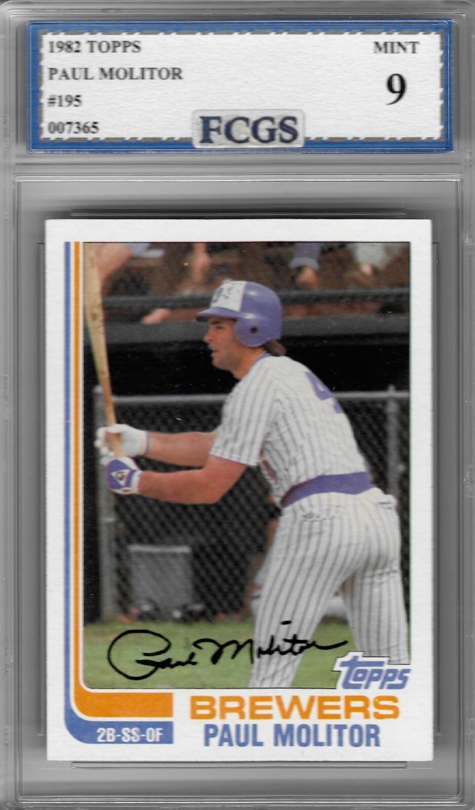1982 Topps Paul Molitor #195 Graded FCGS 9 MINT R208 | eBay