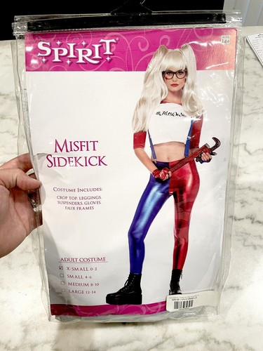 Spirit Misfit Sidekick Costume Adult Women’s XS 0-2 Harley Quinn Sexy ...