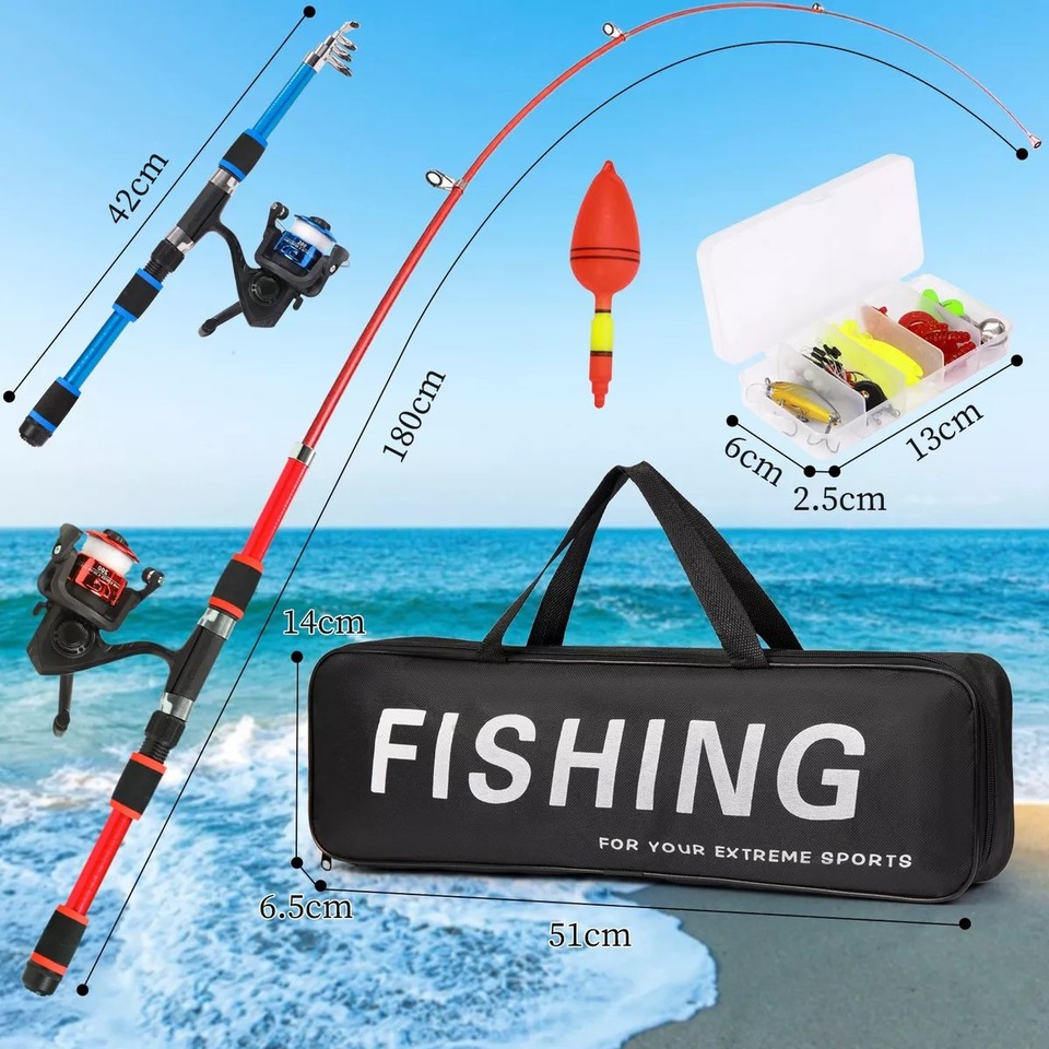 2 Pack Telescopic Beachcaster Fishing Rods Sea Fishing Beach Pier ...