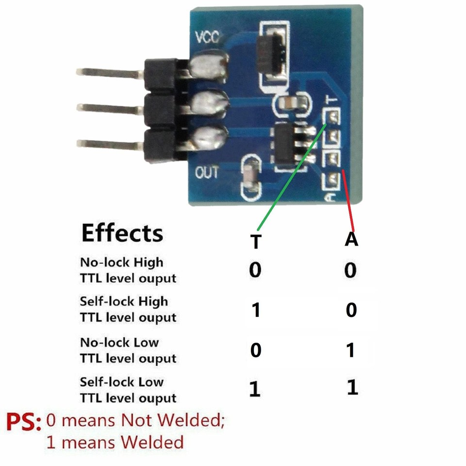 10pcs TTP223 Touch Switch Capacitive Touch Switch Button Self-Lock Key ...