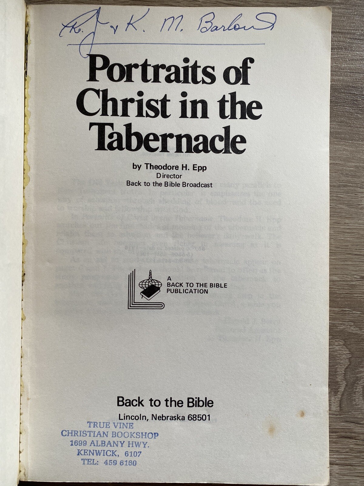 Portraits of Christ in the Tabernacle Book Theodore H Epp 1976 Vintage ...