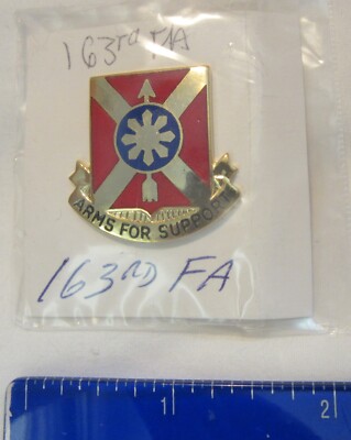 163rd Field Artillery Regiment unit crest DUI insignia clutchback pin U ...