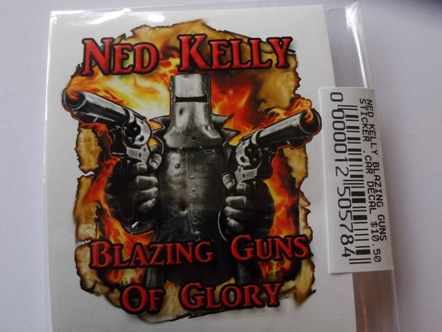 NED KELLY CAR DECAL STICKER BLAZING GUNS OF GLORY- BUMPER for sale ...