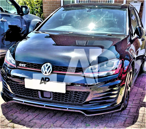 VW Golf MK7 MK7.5 R GTD GTI TSI TDI Front Splitter Spoiler Lip Body Kit ...