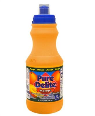 PURE DELITE Mango Juice Drink, Refreshing Tropical Flavor, 16 oz Bottle ...