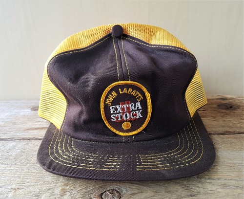 Vintage 80s JOHN LABATT'S EXTRA STOCK Beer Mesh Trucker Hat Snapback ...