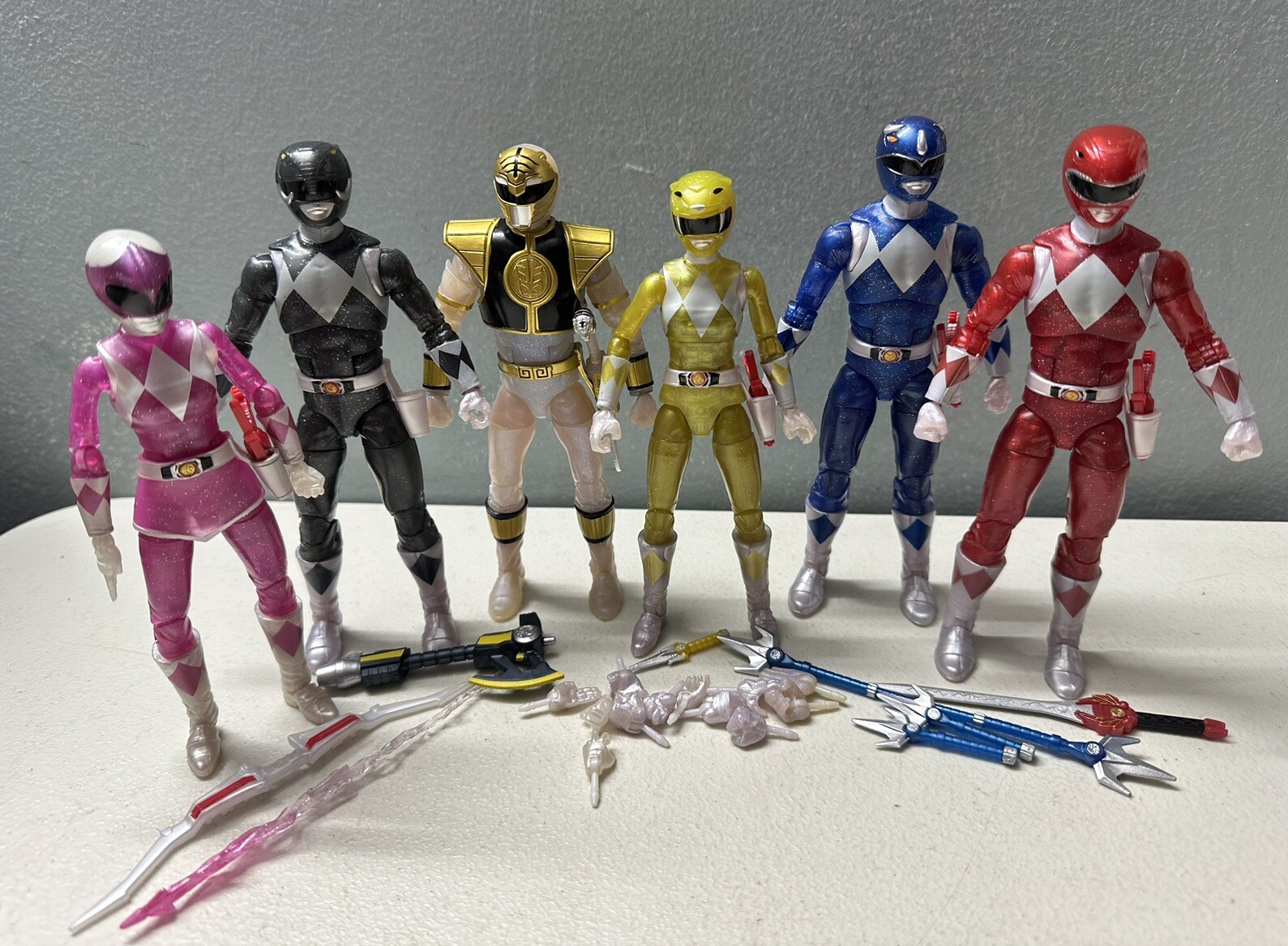 Power Rangers Lightning Collection Metallic Lot Of 6 With Accessories ...