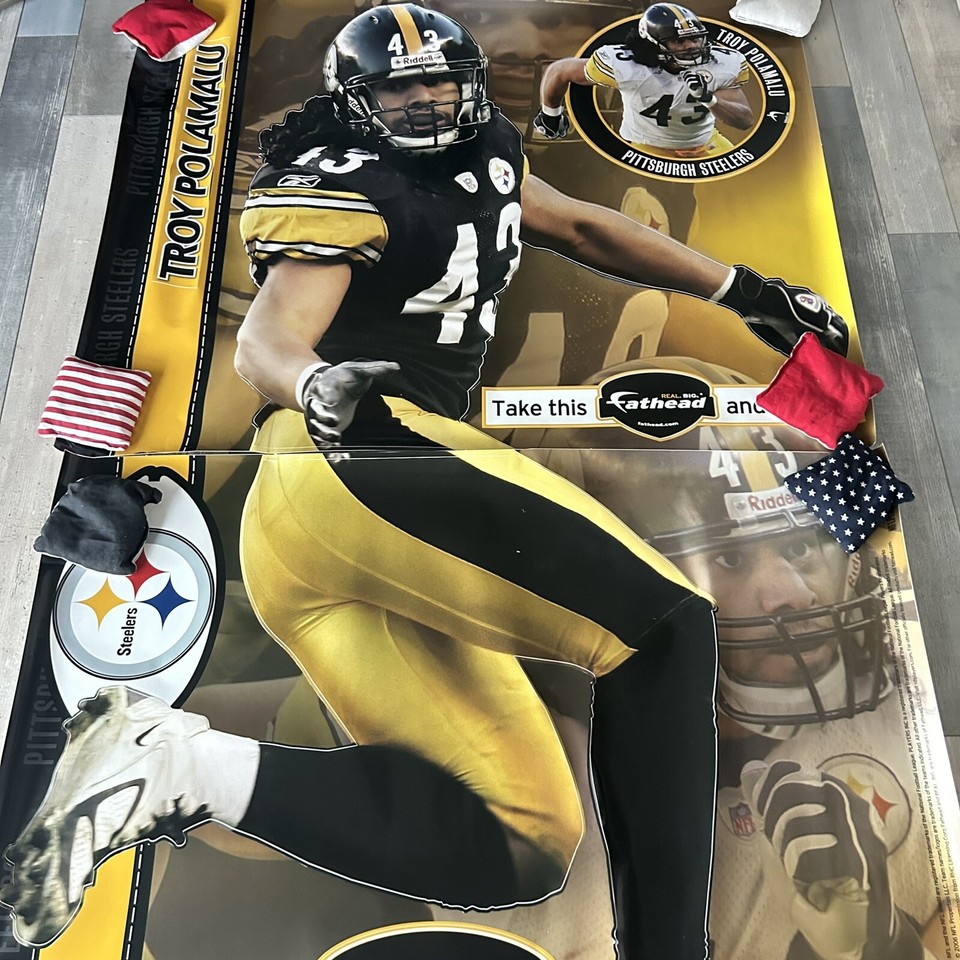 Troy Polamalu Fathead NFL Pittsburgh Steelers Life Size Wall Decal ...