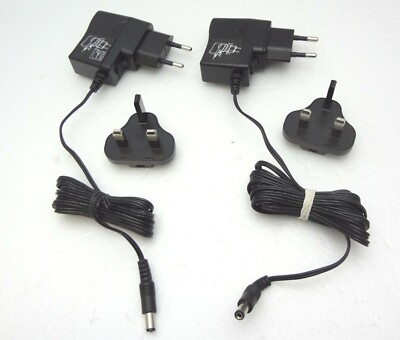 2 X Plantronics UK EU AC Adapters DC Plug for CS510 CS540 W440 W710 ...
