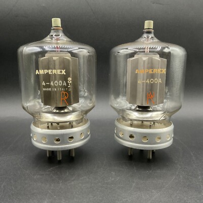 Amperex 4-400A PAIR New Old Stock Transmitter Tubes Radio Italy NOS ...