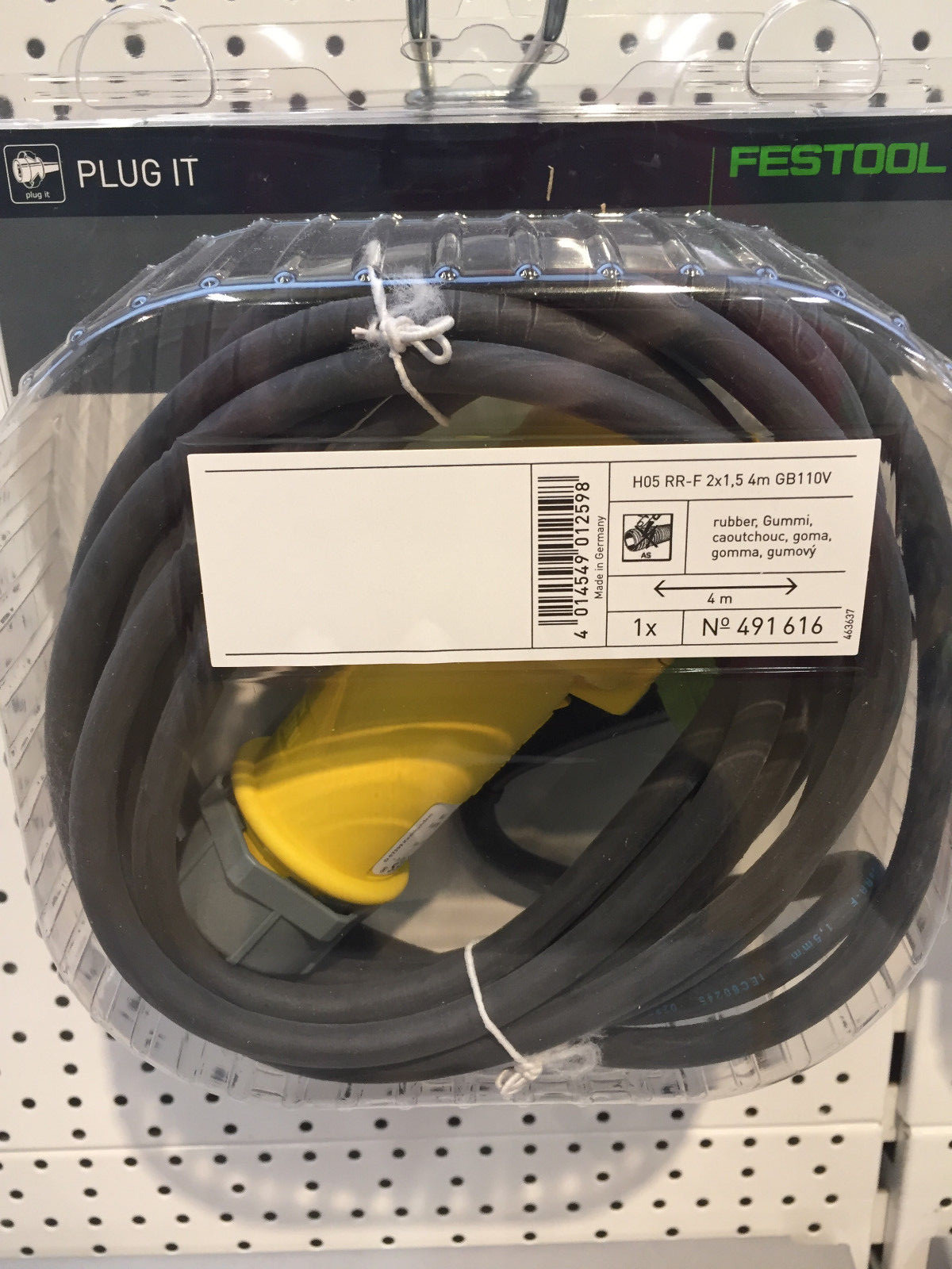 FESTOOL PLUG IT LEAD 110V 491616 REPLACEMENT CABLE FOR FESTOOL 203927 ...