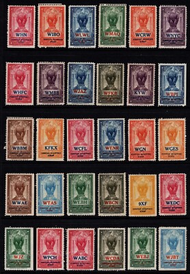 30 EKKO Radio Verified Reception Stamps 1924-25 - MNG | eBay