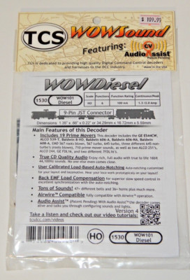 TCS #1530 WOW101-Diesel DCC and Sound Decoder for HO Diesel Locomotives ...