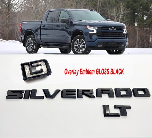 2019-2024 Chevrolet Silverado 1500 LT Rear Liftgate Gloss Black Overlay ...