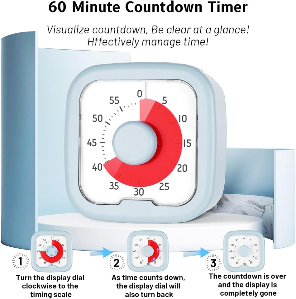 Visual Timer Kids,60 Minute Countdown Timer, Desk Timer Classroom ...