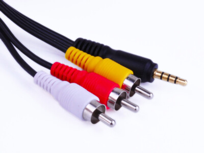 AUX Male 3.5mm to 3 RCA AV Audio Video Male Converter Cable TV Cord ...