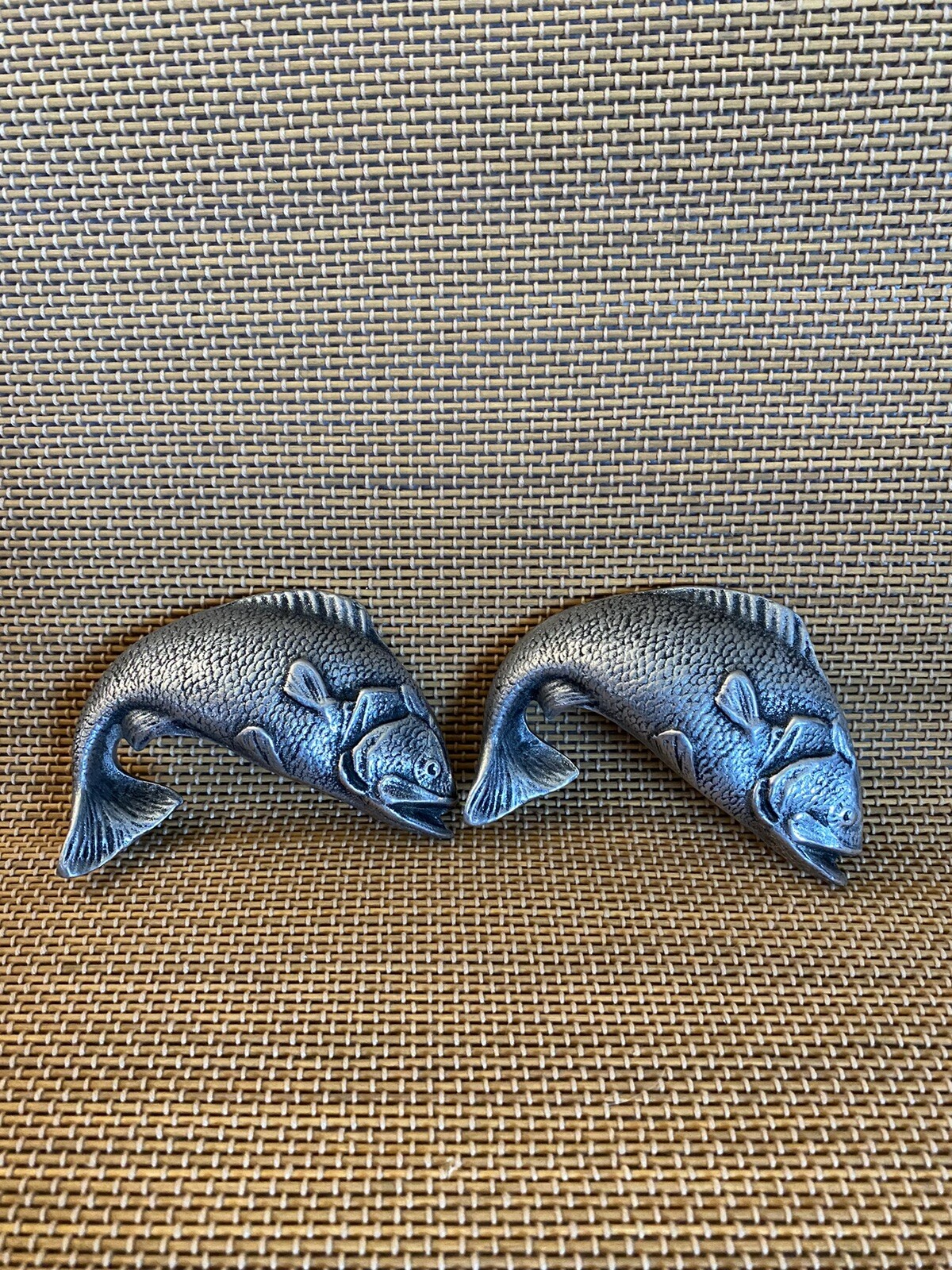 Pewter Bass Fish Drawer Pulls Approx 5” X 5” Set Of 2 | eBay