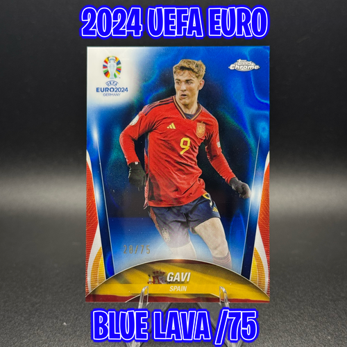 2024 Topps Chrome UEFA Euro Soccer #87 Gavi Blue Lava Refractor /75 ...