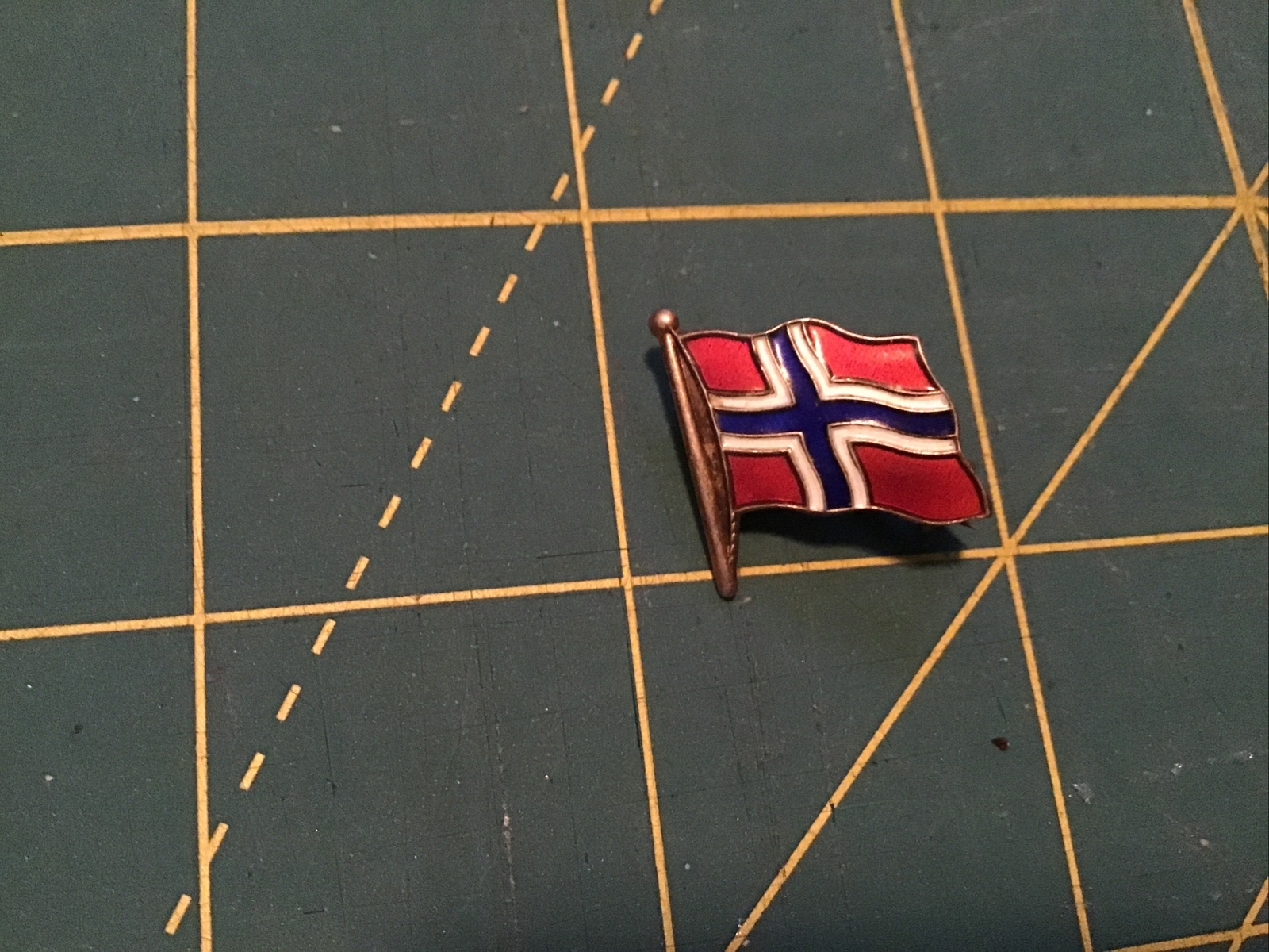 Norge Sterling Silver Enamel Norway Flag Pin Vintage … - Gem