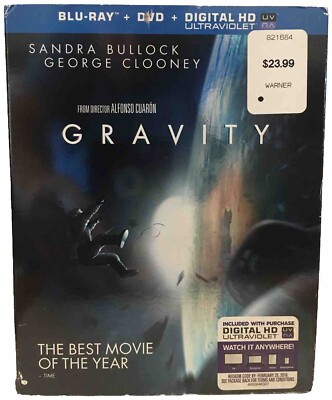 Gravity Blu-ray+DVD 2014 W/Slipcover Bullock Clooney Hours Of Extras ...