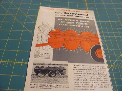 The Farm QRTLY -ADS -SUMMER 1961- FARMHAND Model 25 WHEEL RAKE ...