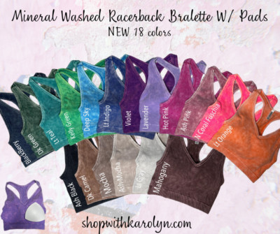 Zenana Ribbed PADDED Crop Racerback Mineral Washed Tank Top Brami ...