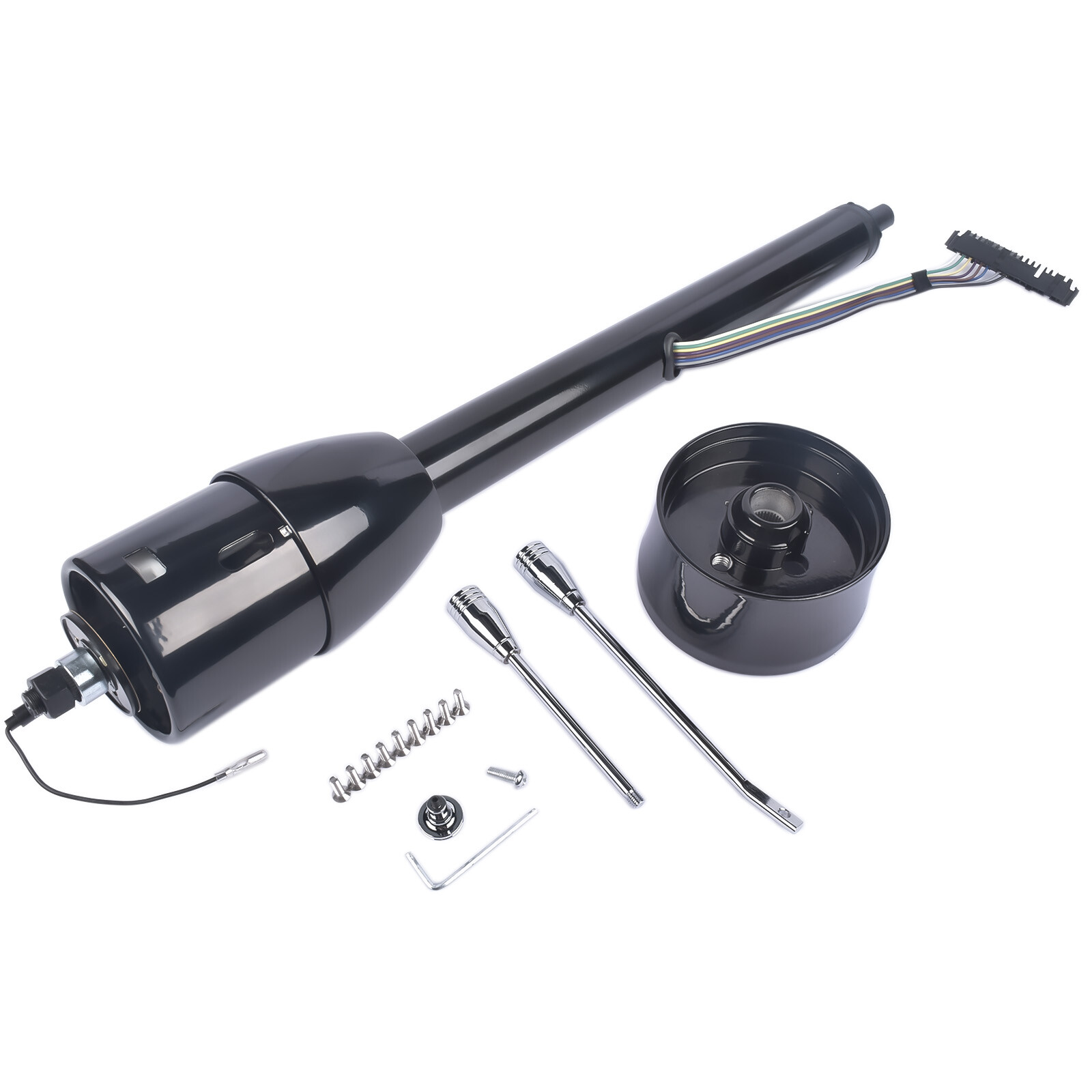 28" Black Stainless Tilt Steering Column Manual Floor Shift with ...