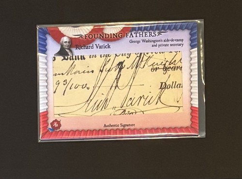2025 Historic Autographs Founding Richard Varick Cut Signature Auto #1/ ...