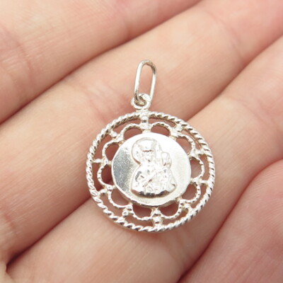 925 Sterling Silver Vintage Religious Theme Charm Pendant | eBay